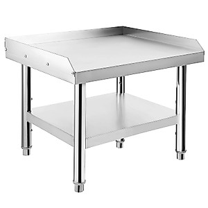 GAOMON Stainless Steel Equipment Grill Stand, 24 x 28 x 24 inch Grill Stand Table with Adjustable Storage Undershelf, Equipment Stand Grill Table, for Hotel, Home, Commercial Restaurant Kitchen