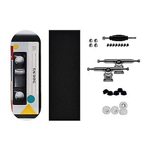 Teak Tuning 32mm Pro Fingerboard Heat Transfer Graphic Complete - Fully Assembled with Pro Level Parts - Pro Shaped Wood Deck (34x97mm), UltraSpin Wheels, Prodigy Trucks - Cassette Tape