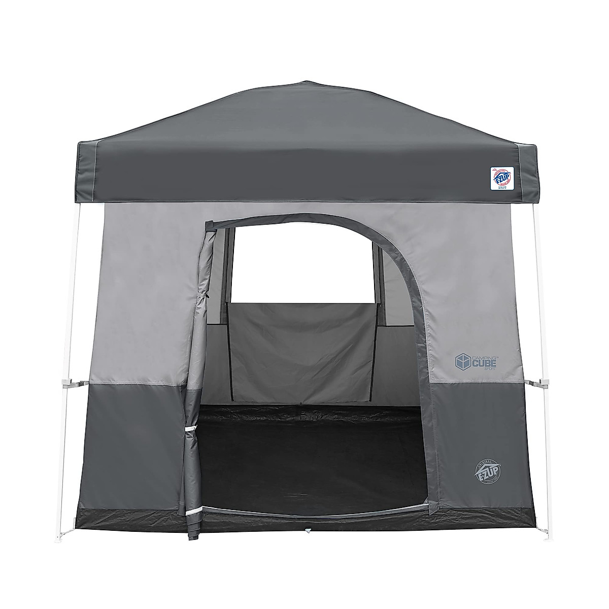 E-Z UP Camping Cube Sport, Converts 10' Angled Leg Canopy into Camping Tent, Grey (Canopy/SHELTER NOT Included)
