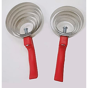 Chyugui Horse Brush Scraper Reversible Curry Comb,Livestock Shedding Comb for Cattle Cow,Stainless Steel Shed Comb Shedding Blade for Dogs,4 Rings + 6 Rings 2 Pieces Set