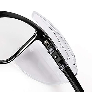 YunTuo 10 Pairs Eye Glasses Side Shields, Flexible Slip on Side Shields for Safety Glasses Fits Small to Medium
