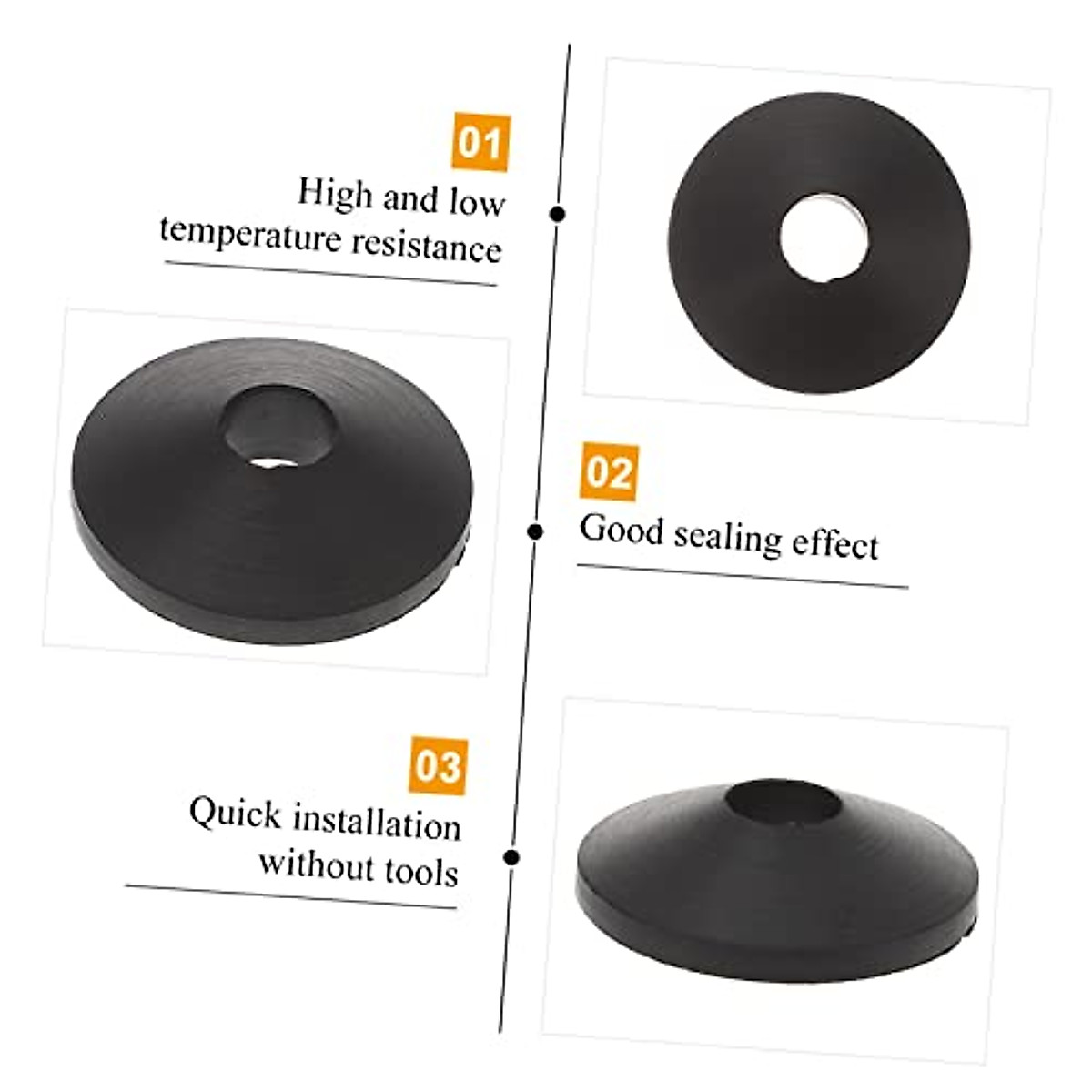 Uonlytech 80 Pcs Sealing Ring Washers for Screws Toilet Bolts Toilet Tank Gasket Leak- Proof Bolt Conical Washers Toilet Tank Screws Washers Toilet Tank Rubber Washer Seals Rubber Washers M8