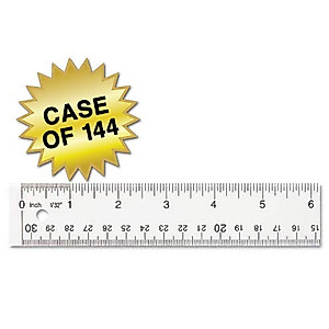 Westcott Clear Flexible 12" Acrylic Metric Ruler (500-10562), Case of 144
