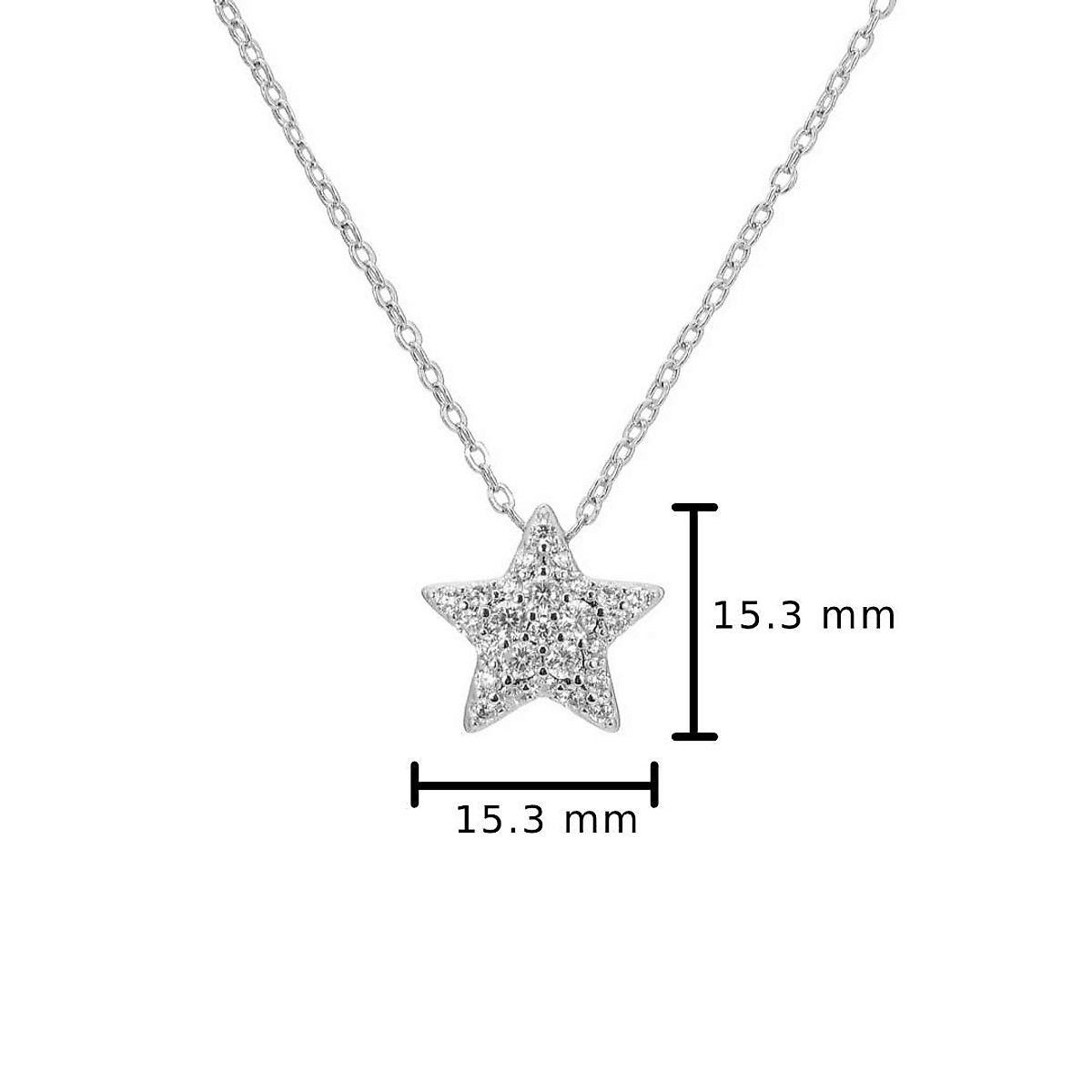 Heart Made of Gold CZ Star Pendant Necklace (Silver)