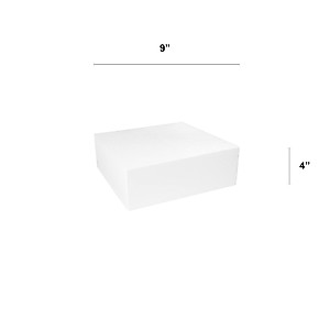 O'Creme Polystyrene Dummy Cake Decorating Display for Baked Goods Bakery Supplies Square Shape (4”H x 9”)