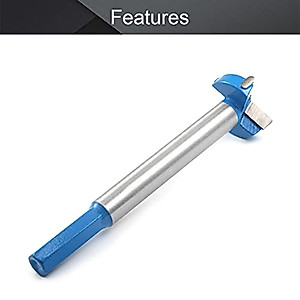 Utoolmart Forstner Drill Bits, 30mm/1.12 Inch Cemented Carbide Wood Cutter Tool, Round Shank Woodworking Hole Saw Cutter, Length: 125mm (Blue)