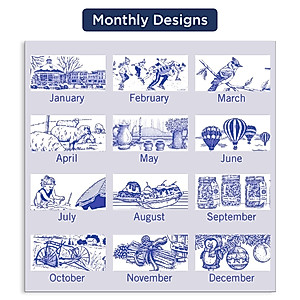 AT-A-GLANCE 2023 Wall Calendar, 12" x 12", Medium, Spiral Bound, Monthly, Illustratorâ€™s Edition (G100017)