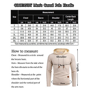 COOFANDY Men's Hooded Sweatshirts Long Sleeve Casual Waffle Pullover Hoodie Lightweight Hoodies Knitted Sweatshirt