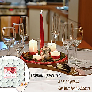 Heart Shaped Tealight Candles 50 Packs,25 * 2 Layers Romantic Love Unscented mokeless for Dinner Home Wedding (White)
