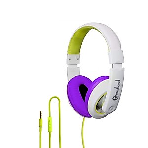 Connectland Over Ear 3.5mm Wired Headphone, Microphone Lightweight Adjustable Headband For Kids,Teens,Adults. iPhone iPad Tablet, Yellow CL-AUD63033