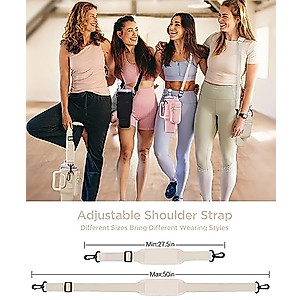 Water Bottle Carrier Bag with Phone Pocket for Stanley 40oz Tumbler with Handle Neoprene Water Bottle Holder Pouch with Adjustable Strap for Stanley Cup Accessories Bollus with Straw Cover & Carabiner