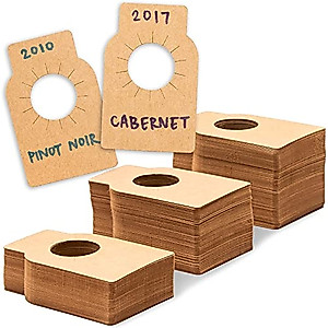 Juvale 300-Pack Kraft Wine Bottle Tags for Cellar Collection, Champagne, Disposable Brown Hanging Paper Wine Tags for Bottle's Name, Year, Tasting Notes (2.2x3.5 in, Brown)