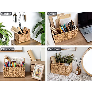 StorageWorks Small Wicker Baskets Wicker Flatware Organizer