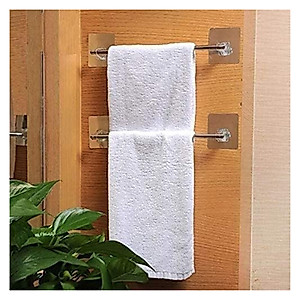 Towel Racks Towel Holder Shelf Bath Stainless Steel Bath Towel Holder Self Adhesive Wall Mounted Hanger Single Rod Organiser for Home Kitchen Bathroom
