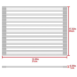 Roll Up Dish Drying Rack, 17 inch Stainless Steel In Sink Dish Drying Rack, Multipurpose Foldable Kitchen Sink Rack Mat for Dishes, Cups, Fruits Vegetables, Multi-Use Drying, Draining