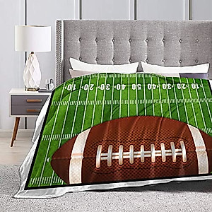 Football Blankets and Throws 50"X40" Soft Flannel Sports Blankets for Mens Boys Plush Cozy Throws for Bed Sofa Gifts