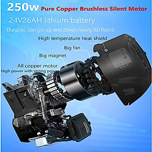 Electric Folding Stair Climbing Hand Truck, Heavy Duty Folding Stair Climber Moving Cart,Lightweight Stair Climber Furniture,for Family (24V26AH)