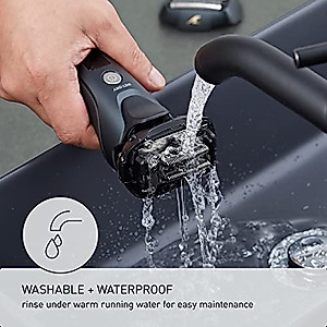 Panasonic Electric Razor for Men, Electric Shaver, ARC5 with Premium Automatic Cleaning and Charging Station, Wet Dry Shaver Men, Cordless Razor, with Pop-Up Trimmer ES-LV97-K, Black