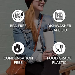 Mighty Mug Plastic Travel Mug, No Spill Double Wall Tumbler, Cold/Hot, Cup-Holder Friendly, Dishwasher Safe, (Cream, 12oz)