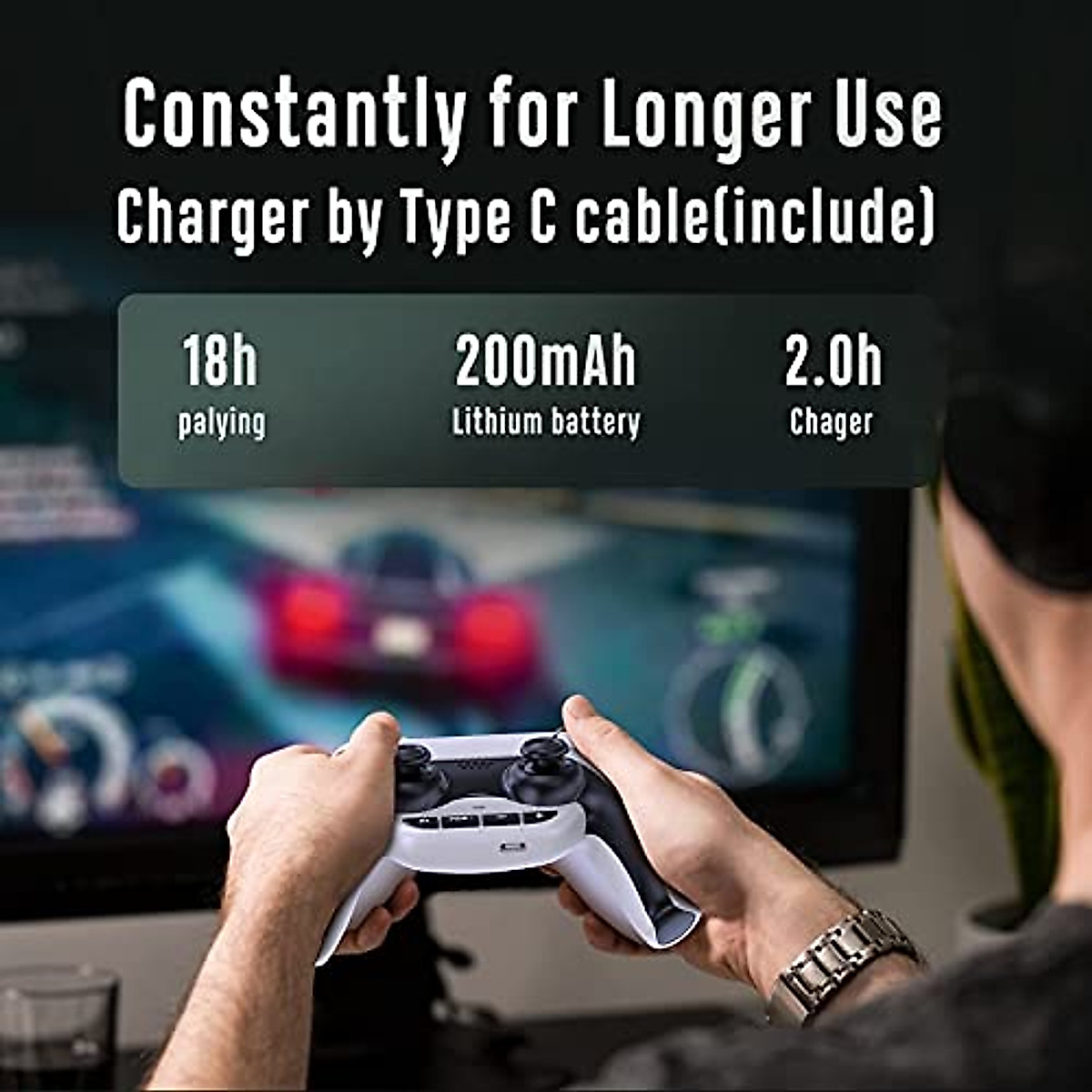 Uberwith PS5 Bluetooth Adapter for PS5 Accessories BT 5.0 Wireless Audio Transmitter for PS5 Controller with Low Latency for AirPods Bose Sony Headphone Speakers Earbuds(White)