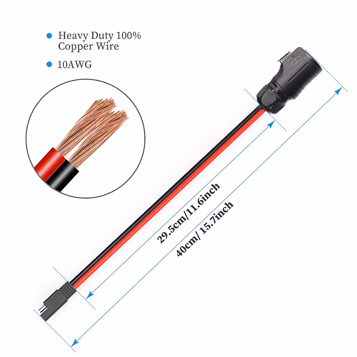 EXTRACTME 10AWG 2 Pin Power Industrial Circular Connector to SAE Adapter Cable, Furion Solar Plug to SAE Connector, Fit for Furrion, Solar Panel Suitcase, Forrest River RV Ports