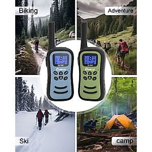 Qniglo Walkie Talkies for Adults/Kids, Rechargeable Walkie Talkies Long Range with 22 FRS Channels, VOX 2 Way Radios with LED Flashlight for Hiking Camping Trip Adventure(Bluegreen)