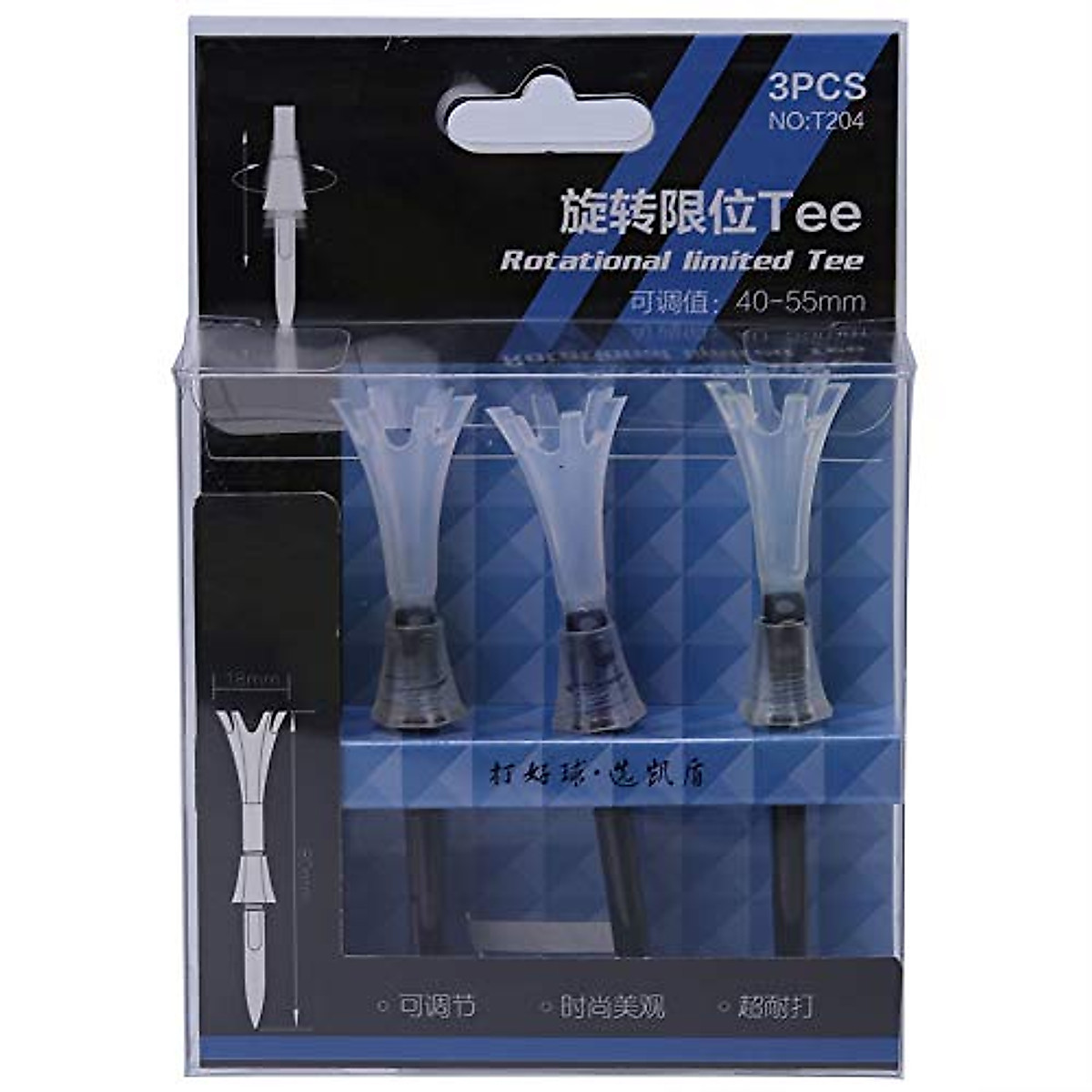 Xirfuni Durable Golf Tee, High Performance PP Plastic 3 Pcs/Lot Golf Tee for Today's Larger Drivers for Golf Assisted Traini