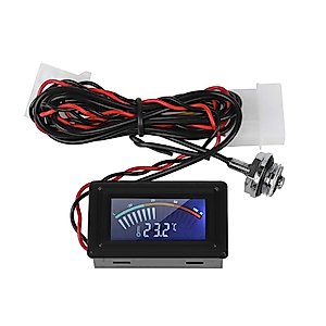 Pointer Display Thermometer with Waterproof Probe, PC G1/4 Thread Water Cooling System Temperature Meter for Computer Laptop