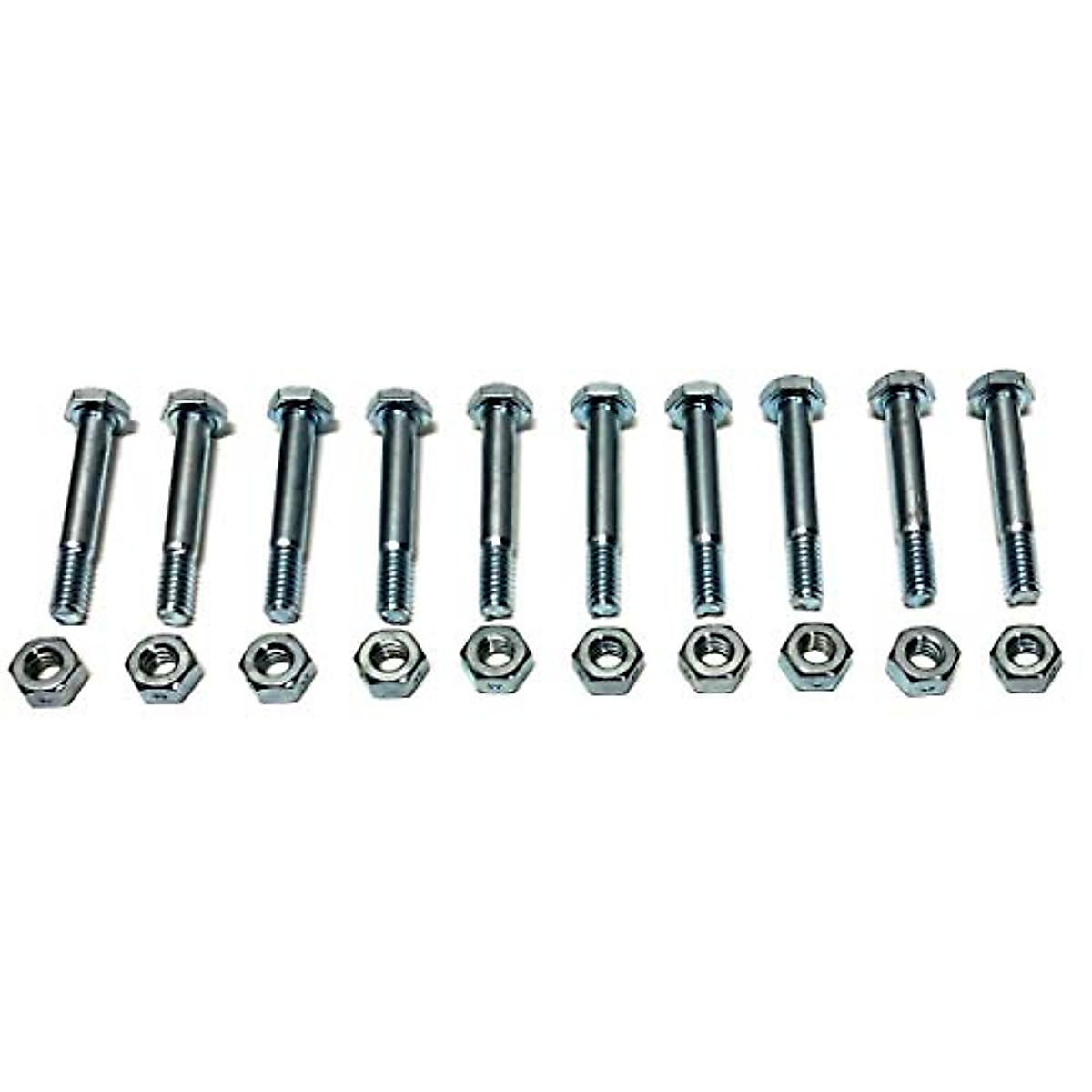 Aftermarket | (Pack of 10) Shear Pins & Nuts replace Ariens 510016, 51001600, 532005, 53200500