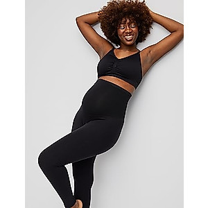 Motherhood Maternity Women's Essential Stretch Crop Secret Fit Over The Belly Pregnancy Legging, black/black 2 pack, 3X