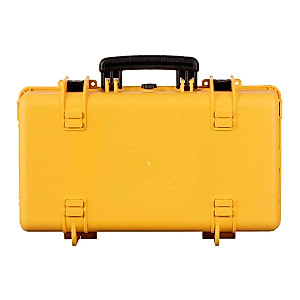 Monoprice Weatherproof Hard Case - 22in x 14in x 8in, Yellow with Customizable Foam, Shockproof, IP67, 20.3 Liter