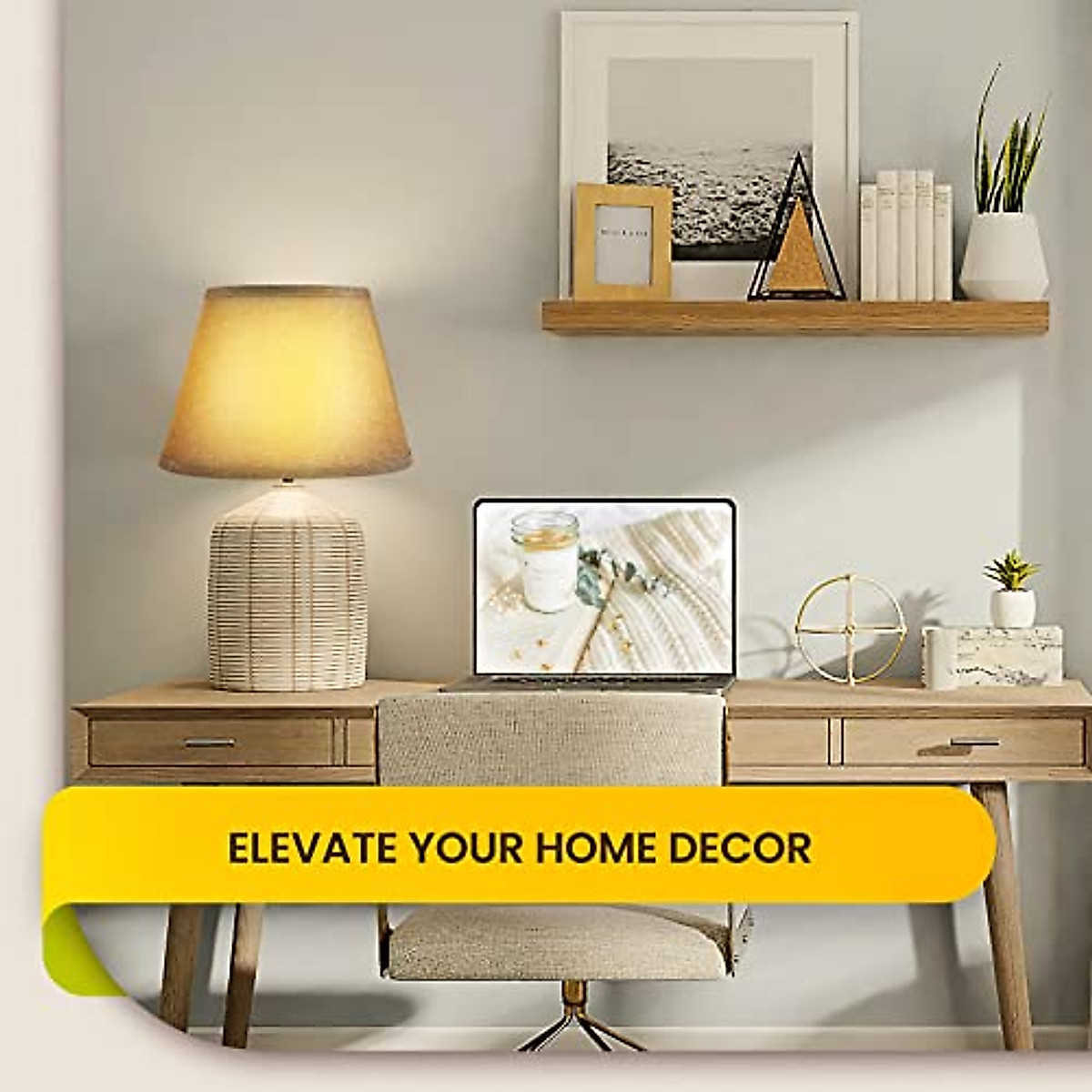 Lamp Shades Set of 2 Lampshades for Table Lamp Floor Lamps, 10x8.5x6.5" Gray Linen Lamp Shade Replacement Medium Fabric Lampshade Easy Assembly Lamps Shades