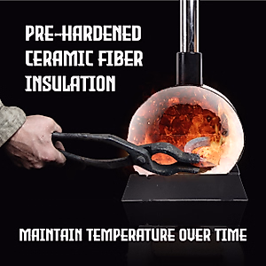 LCyindu Forge Furnace with Dual Burners, Extensive Capacity, Oval Propane Forges for Blacksmithing, Suitable for Artist Hobby Beginner Friendly DIY Knife Making Tool Farriers Furnace