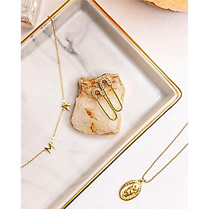 Benevolence LA Safety Pin Earrings for Women, Paper Clip Earrings, Dangle Earrings, Gold Plated Hoop Earrings, Safety Pin Jewelry, Paperclip Earrings