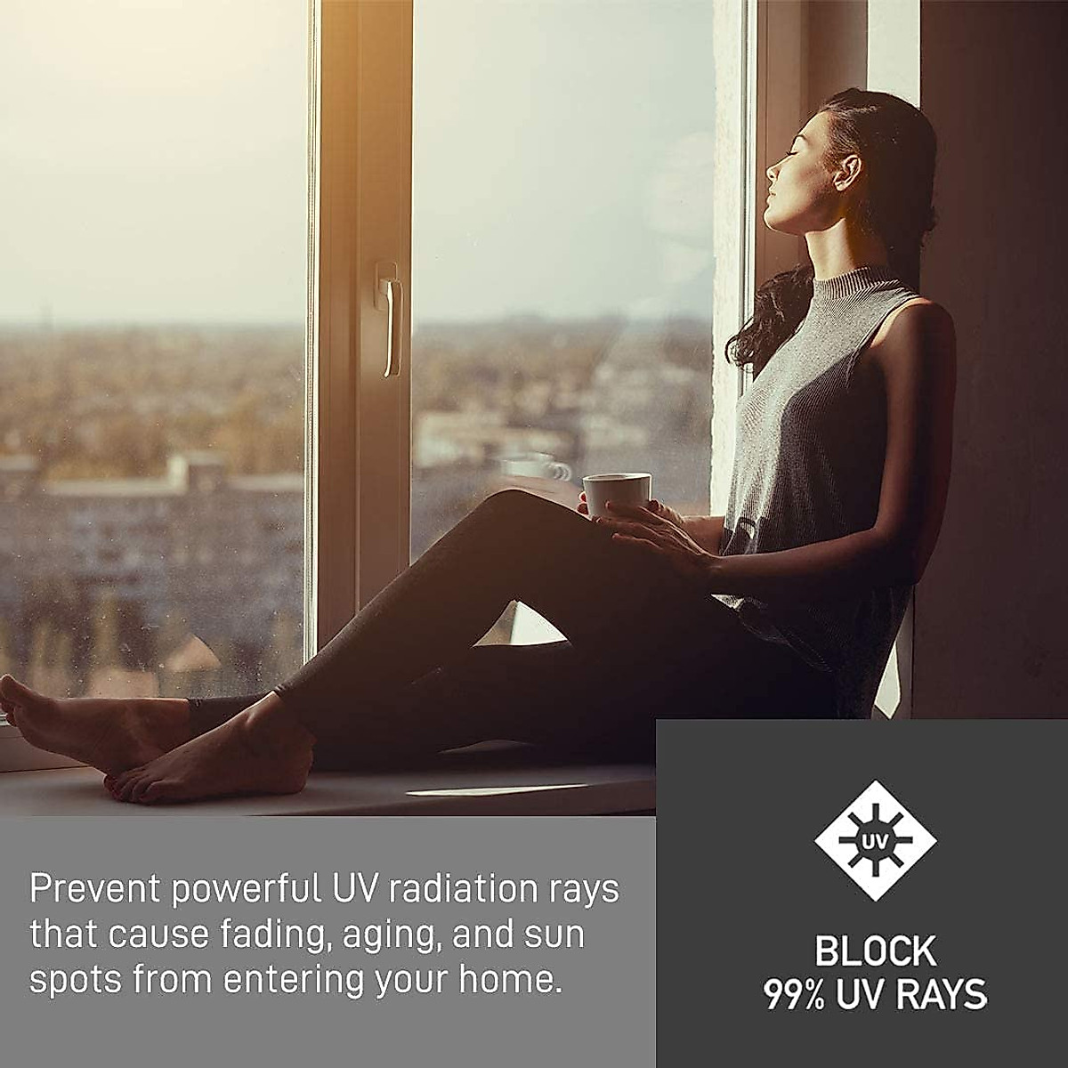 DIY - Snapguard Solutions Residential Ceramic Window Tint, Provides Heat Control and UV Protection 2.5' ft x 6.5' ft Roll (15%), 2 Mils