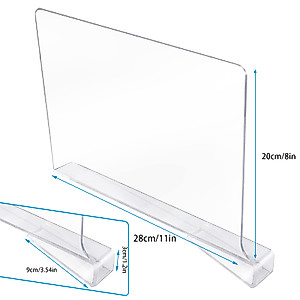 SUMAIDA Shelf Dividers for Closet Organization, Clear Acrylic Shelf Divider for Wooden Shelves, in Closets Shelf and Closet Separator in Bedroom, Kitchen and Office(6)