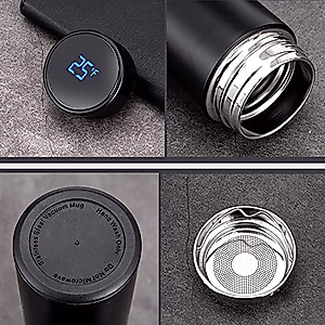 Roceline Stylish Smart Water Bottles with Digital Temperature Display Tea Infuser Bottle – Water Flask, Infuser water bottle, Smart Coffee Thermos – Pink