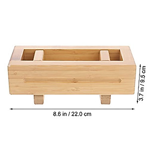 Yardwe Wood Sushi Press Mold Oshizushi Mold Box Bamboo Sushi Maker Tool DIY Wood Sushi Making Kit for Home Sushi Rice Roll Mold Tool Set