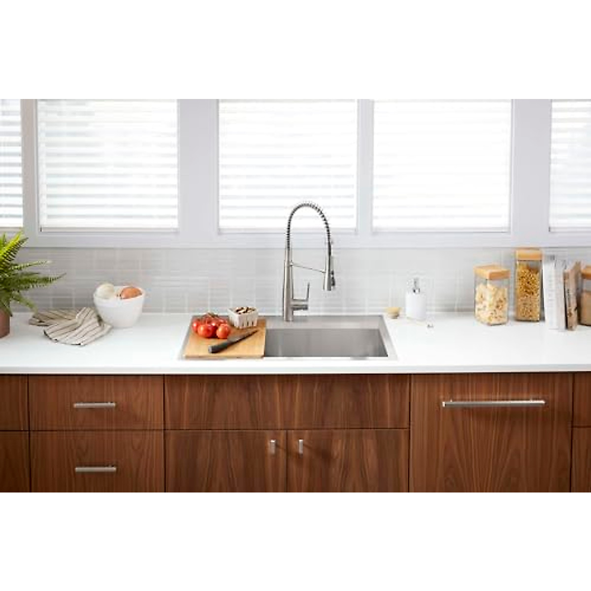KOHLER K-REC22745-SD-2MB Semi-Professional Kitchen Faucet with Soap Dispenser, Vibrant Brushed Moderne Brass
