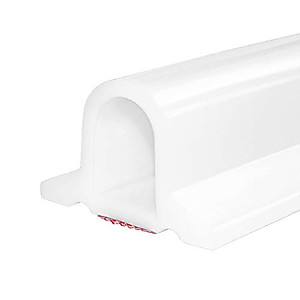 Duzzy 67 Inch Collapsible Shower Threshold Water Dam, Silicone Shower Water Stopper Barrier, Ideal for Wheelchair Accessible, Suitable for Accessibility ADA Handicap Showers Bathroom(5.6 Ft, White)