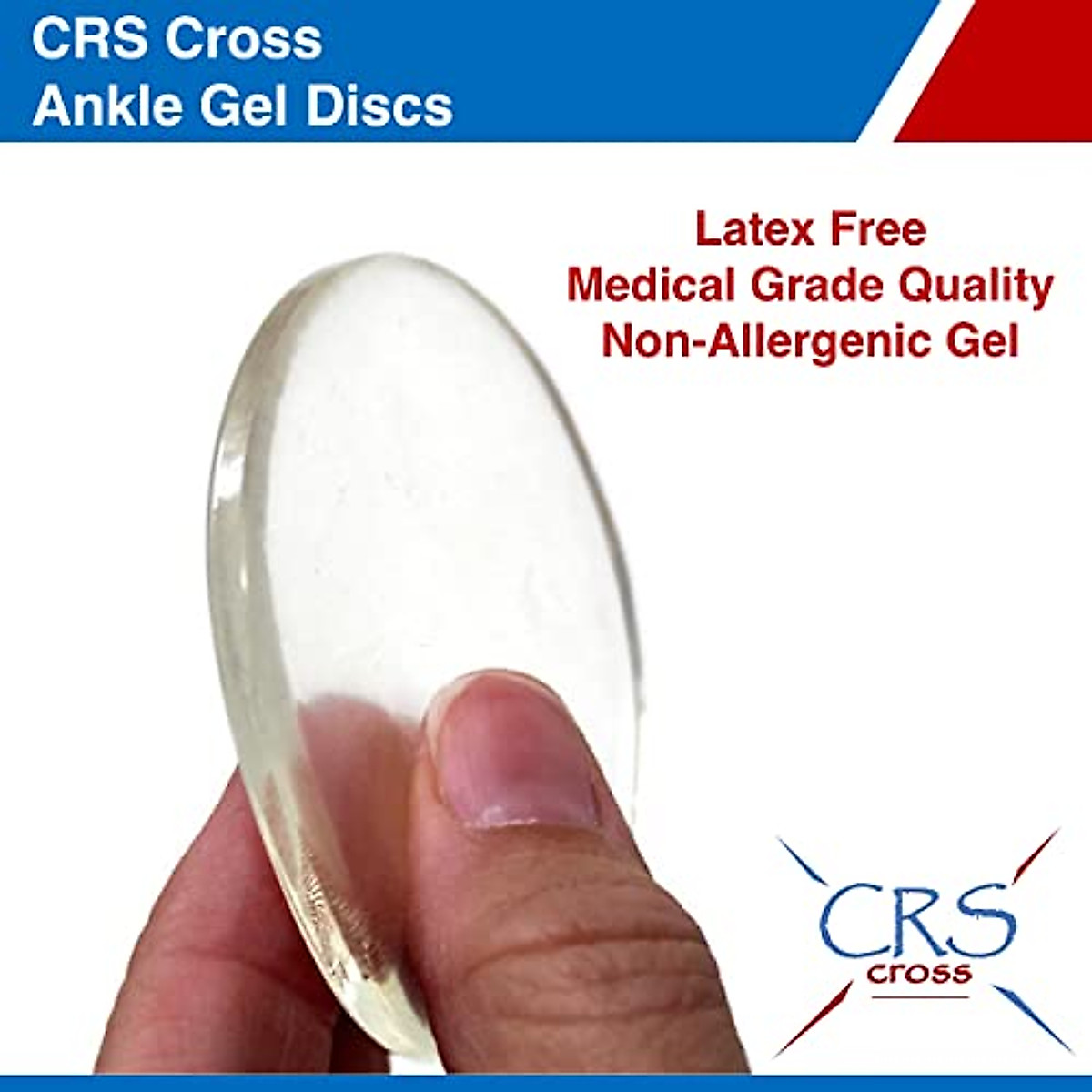 CRS Cross Ankle Gel Discs - 2 1/2 inch Ankle Gel Pads. Cushion and Protection for Ice Skating, Hockey, Roller skating, Inline, Hiking, Riding, and Ski Boots.