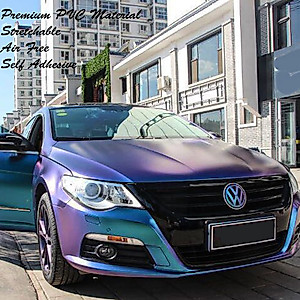 VINYL FROG Chameleon Vinyl Wrap Matte Metallic Vehicle Film Purple to Blue Stretchable Air Release DIY Decals 12"x60"
