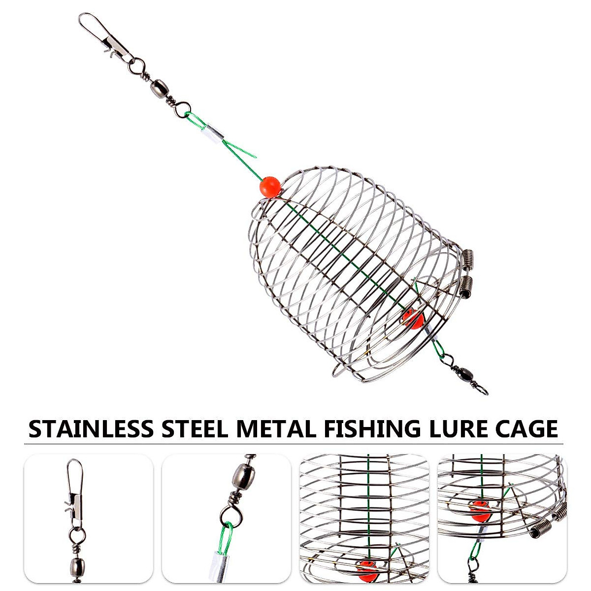 BESPORTBLE 5pcs Metal Bait Cage Fishing Trap Cage Fishing Cage Fishing Lure Cage Fishing Bait Trap Fishing Trap Basket