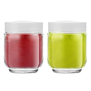 Hedume 12 Pack 6oz Clear Glass Jars with White Lids for Spices, Party Favors, Jams etc.