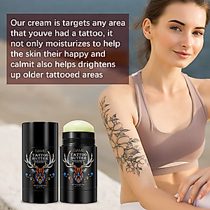 Tattoo Aftercare Butter Balm, 2.6 oz, Old & New Tattoo Moisturizer Healing Brightener for Color Enhance, Natural Organic Tattoo Cream