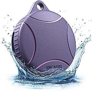 Encased Waterproof Airtag Case Compatible with Apple Airtag Keychain Holder Black Purple - 2 Pack