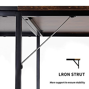 soges 47.2 Inch Home Office Computer Desk, Study Writing Table Desk with with Splice Board, Wooden Study Working Table Desk with 2-Tier Storage Shelf,Modern Laptop PC Table