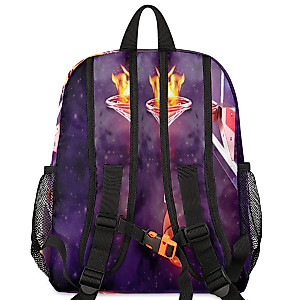 YoCosy Purple Galaxy Sport Basketball Kids Backpack Boys Girls Toddler Bookbag for Elementary School Kindergarten Preschool Children Travel With Chest Strap