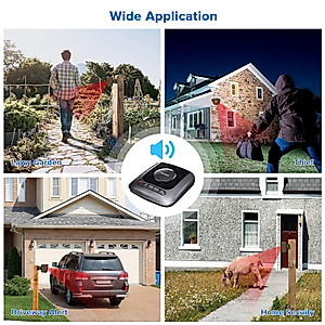 Chtoocy 4 Pack Solar Driveway Alarm Wireless Outside Long Range 3000 ft Weatherproof Solar Outdoor Perimeter Gate Alarm System Moiton Sensor Alert & Detector Driveway Alarm w Rechargeable Battery