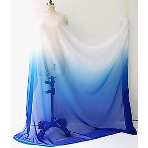 2 Tone Shade Chiffon Fabric for Dancing Clothing Wedding 30D Ombre Chiffon Fabric for Dress Gradient Chiffon Mateiral 100cm*148cm